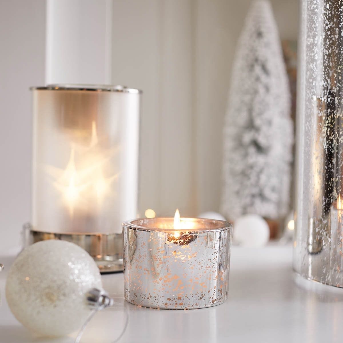 Celestial Mercury Glass Large Tealight Holder